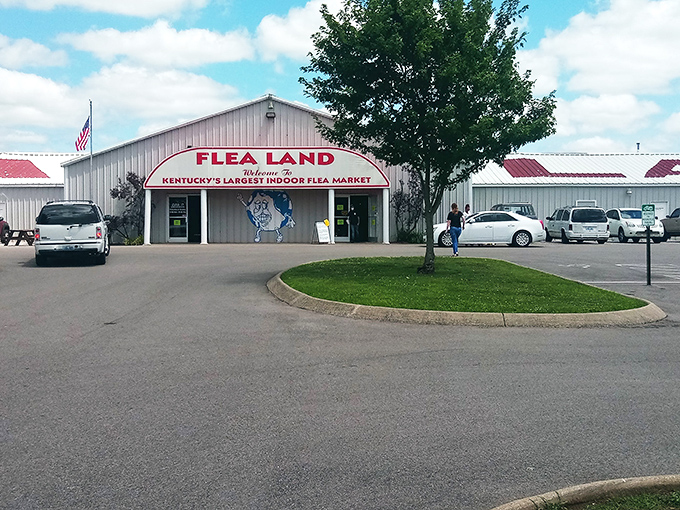 Flea Land: where shopping meets adventure! This massive market's welcoming entrance is the gateway to bargain paradise.
