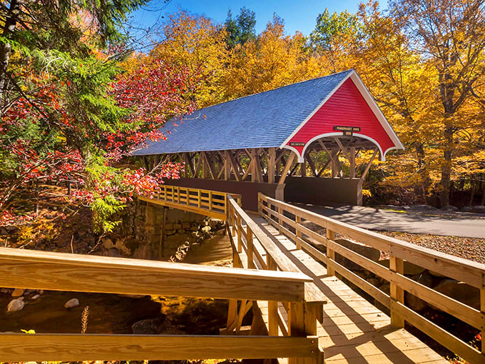 Franconia's picture-perfect gazebo with Mount Washington in the background&mdash;New Hampshire showing off without even trying.