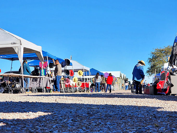 Gallup's market stretches across the dusty landscape, a testament to the timeless art of the deal.