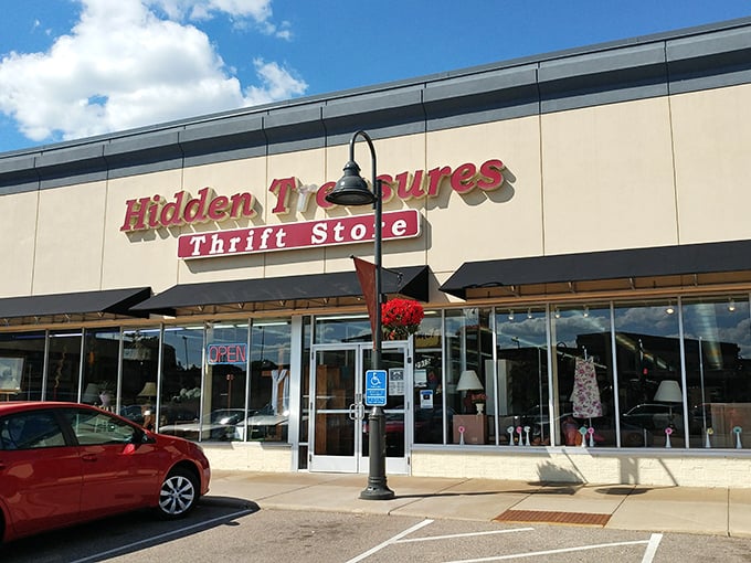 Hidden Treasures lives up to its name with a storefront that practically whispers, "Come discover something wonderful inside."