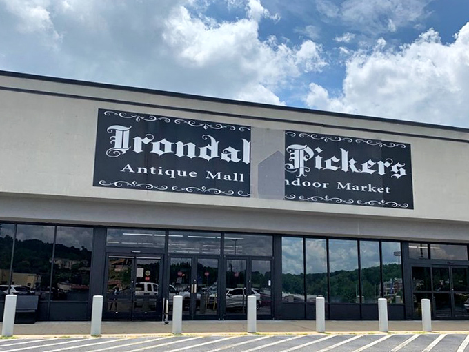 Irondale Pickers' sleek, modern exterior belies the vintage treasures inside. Like finding a time capsule in a contemporary package.