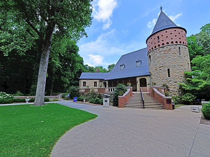 The castle-like museum at John James Audubon State Park looks like it was plucked straight from a European fairytale.