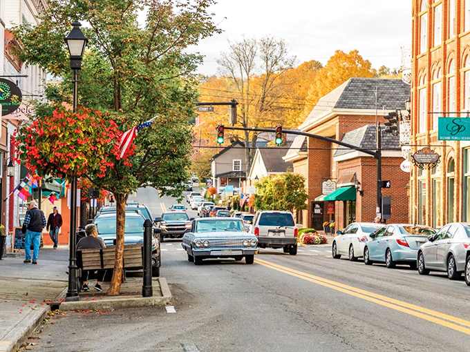 Lewisburg: Elegant brick buildings stand shoulder to shoulder, creating a downtown that feels like it was designed specifically for leisurely afternoon strolls.
