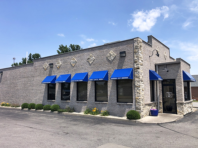 Louie's vibrant storefront promises simple pleasures done right. When the windows advertise "coney dogs," you know they mean business!