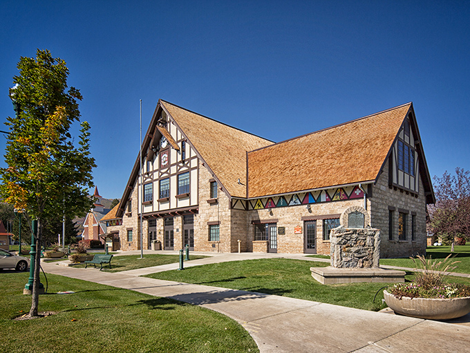 Midway's Swiss-inspired architecture shines under Utah's blue skies, bringing a touch of European charm to this mountain valley town.