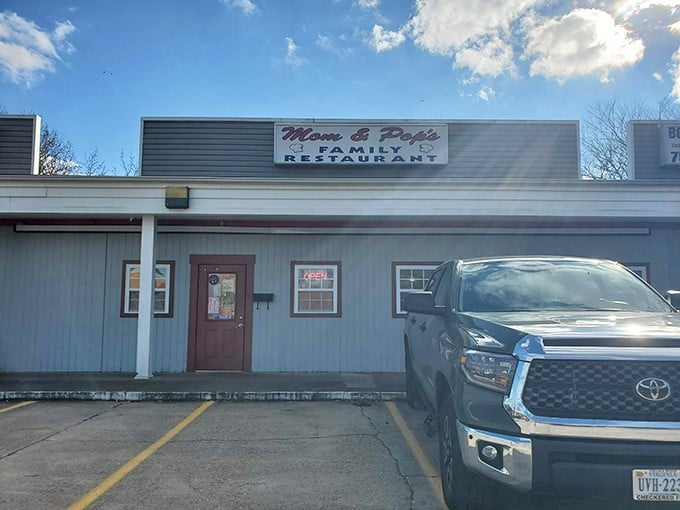 Mom & Pop's: The humble gray exterior hides a breakfast paradise where calories don't count and the coffee cup is always full.