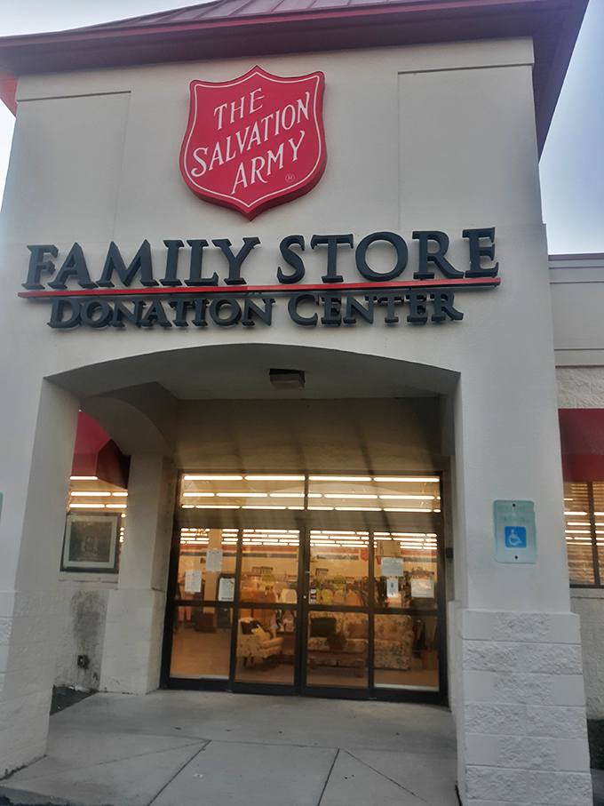 The iconic Salvation Army shield&mdash;universal symbol for "Yes, that designer jacket really is only five dollars."