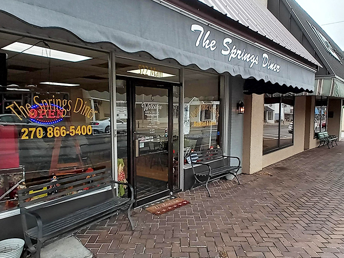 Springs Diner: That classic red awning is basically a superhero cape for a diner that's saving mornings one perfect plate at a time.