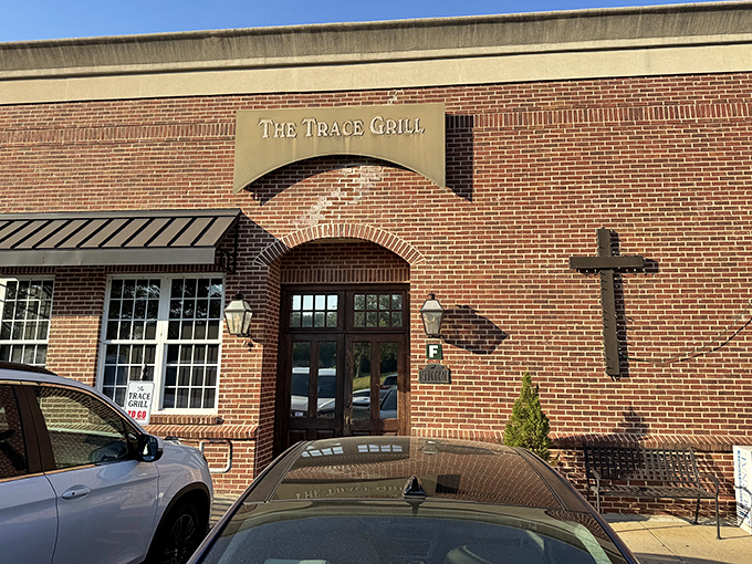 The Trace Grill's brick facade might look unassuming, but locals know it hides breakfast treasures that would make pirates change careers.