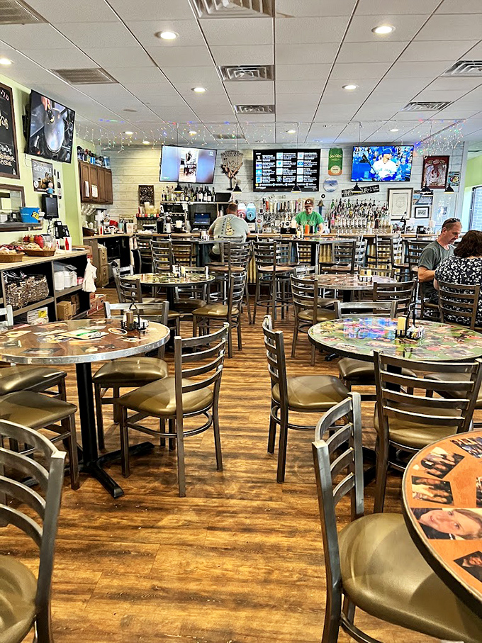 Beyond these wooden tables and casual vibe lies a serious commitment to burger craftsmanship that would make any backyard grill master jealous.