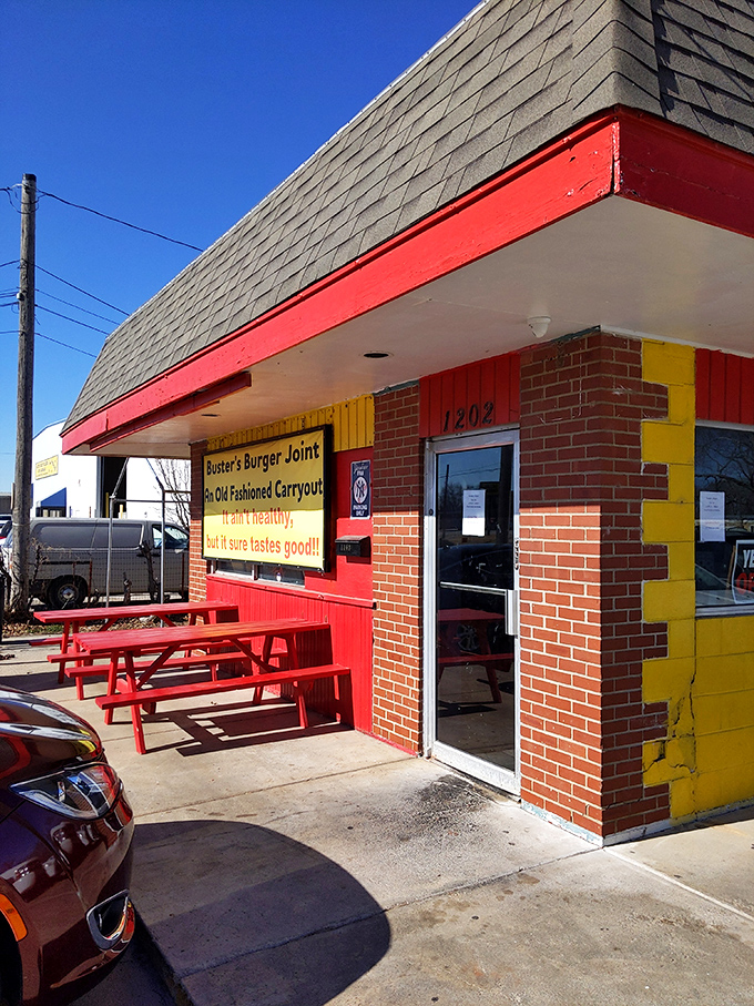 Bright colors, brick walls, and burgers that demand both hands. Buster's exterior is as straightforward as their delicious approach to food.