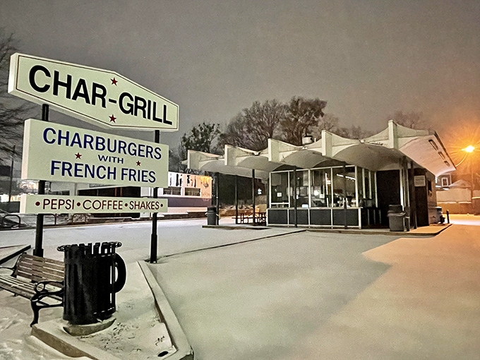 Winter snow can't stop Raleigh locals from queuing at this burger time machine with its paper order slips.