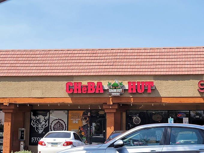 Cheba Hut: That green logo promises sandwiches with names that'll make you giggle and flavors that'll make you swoon.