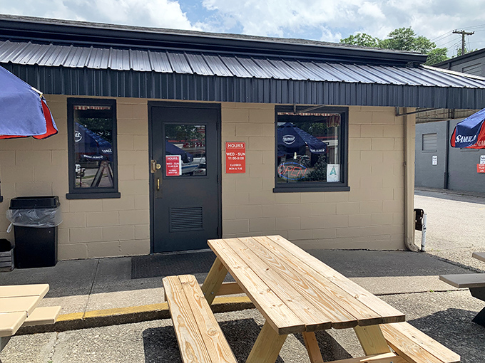 Simple, solid, and ready to serve - The Fishery's exterior promises straightforward goodness without unnecessary frills.