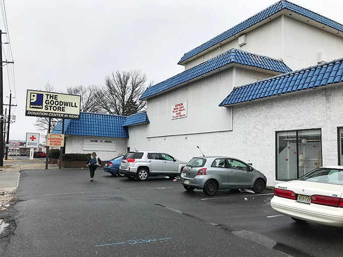 This Goodwill's pagoda-inspired architecture hints at the exotic treasures waiting inside. One shopper's spring cleaning becomes another's living room centerpiece.