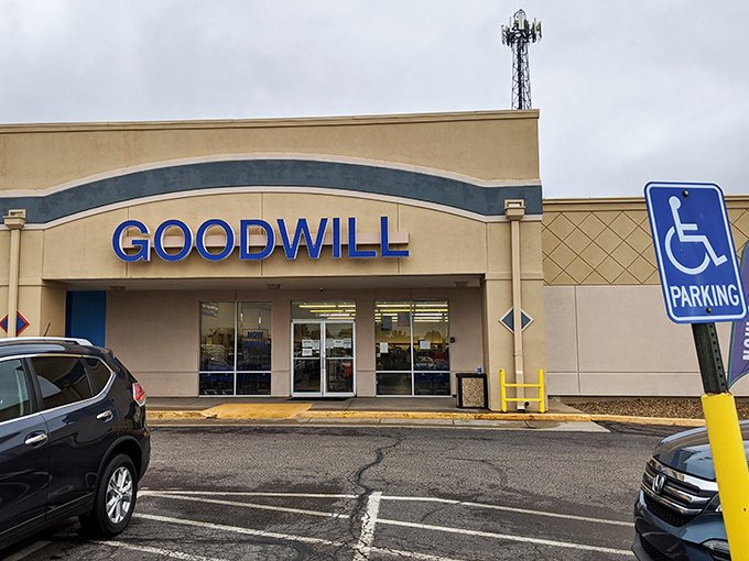 Goodwill Topeka: Where that perfect mid-century lamp waits patiently between someone's abandoned exercise equipment and 1980s prom dress.