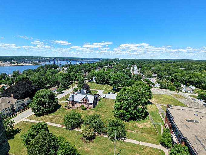 A bird's-eye view of Groton shows why it's a hidden gem for budget-conscious seniors. Waterfront living without the waterfront prices!