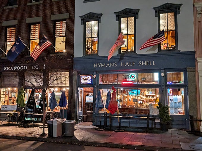 Behind those classic windows at Hyman's lies a seafood paradise that's been drawing crowds for generations.