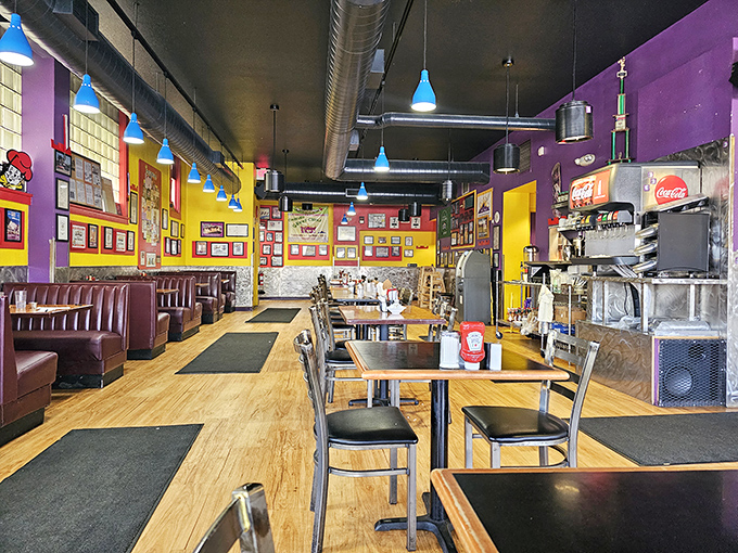 Inside King's Chef, color explodes like a rainbow that somehow tastes like perfect hash browns and green chili.