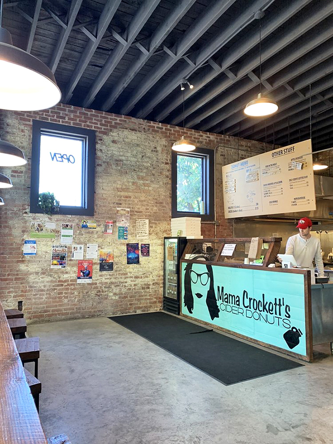 The industrial-chic interior creates the perfect backdrop for donuts that taste like autumn decided to throw a party.