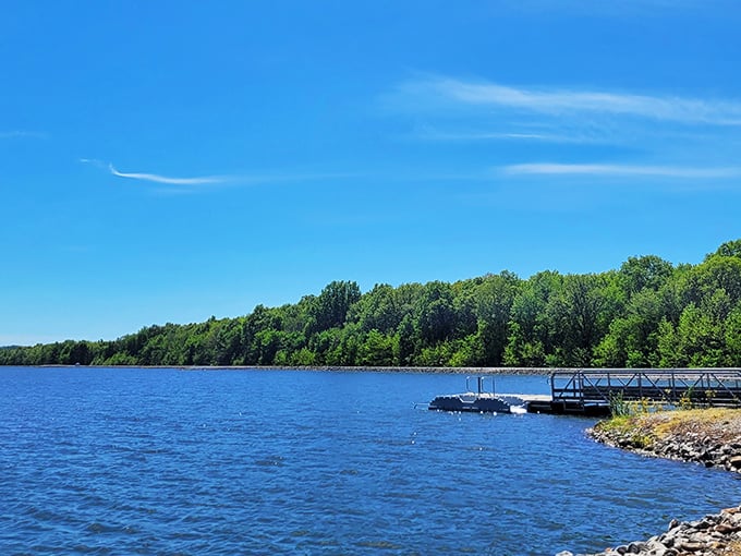 Crystal waters reflect the perfect blue sky. The kind of place where "one more cast" turns into staying until sunset.