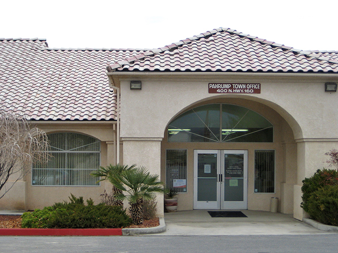 The Pahrump Town Office embodies the community's practical approach to government that keeps local taxes as low as the desert floor.