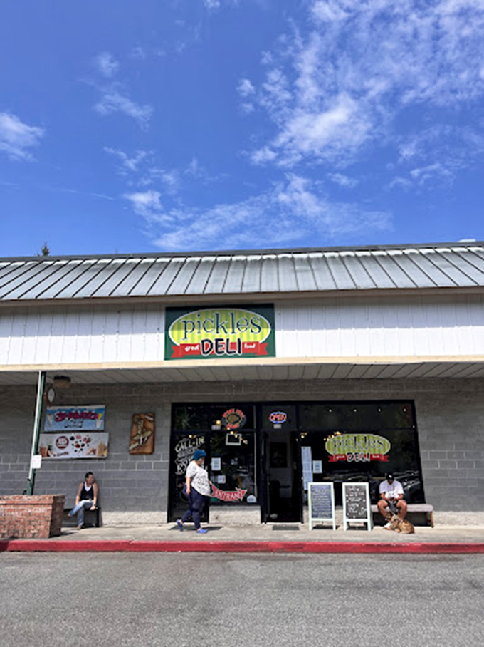 Those simple benches outside aren't just seating &ndash; they're front-row tickets to the best sandwich show on Whidbey Island.