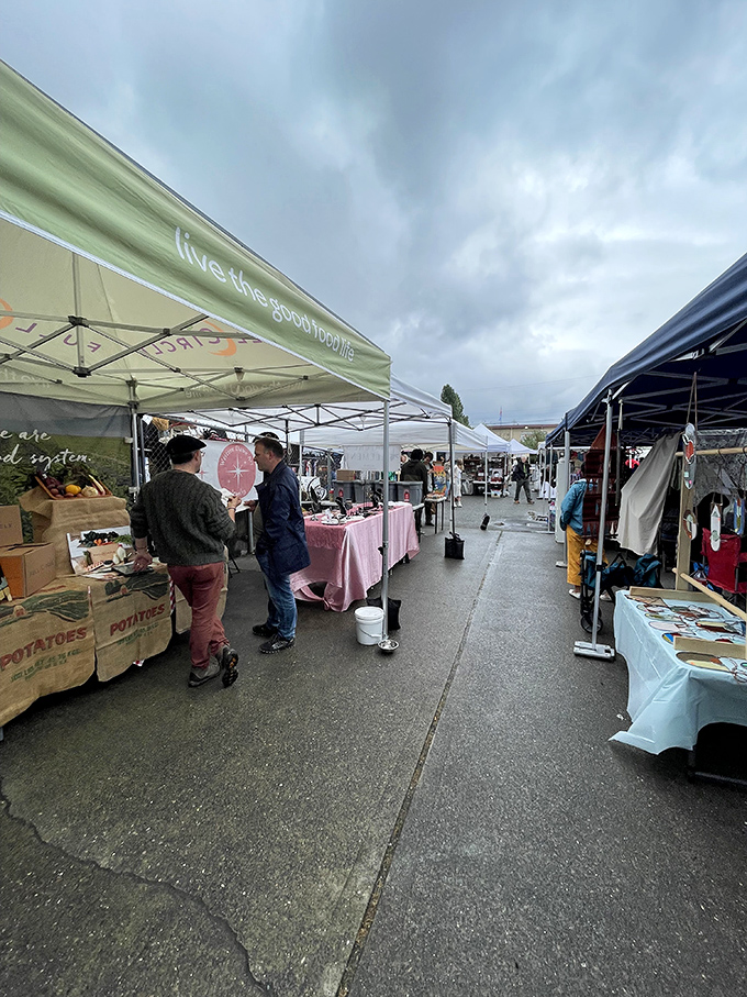 Where Seattle's industrial vibe meets vintage cool &ndash; SODO Flea Market vendors display their carefully curated collections under open skies.