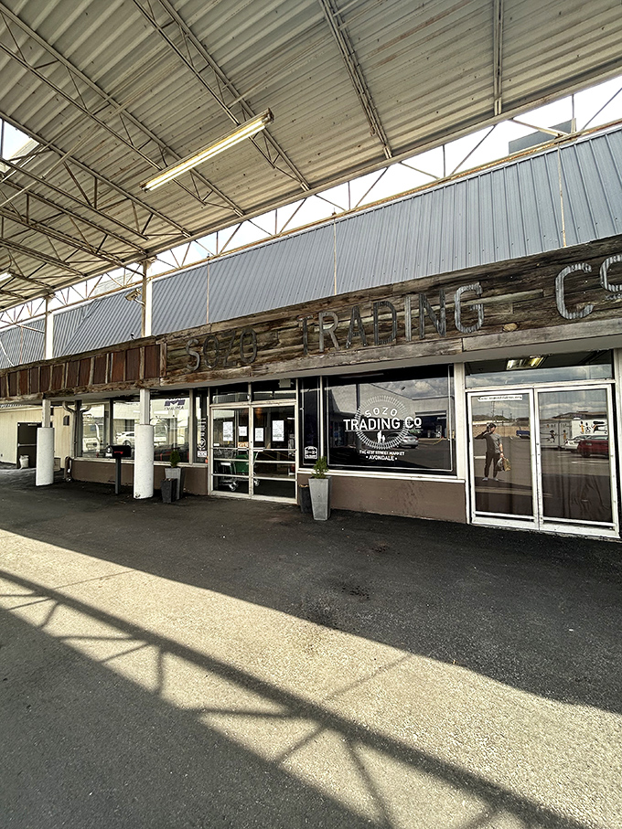 The covered entryway of Sozo offers shade and promises. Inside awaits a curated collection that puts ordinary thrift stores to shame.
