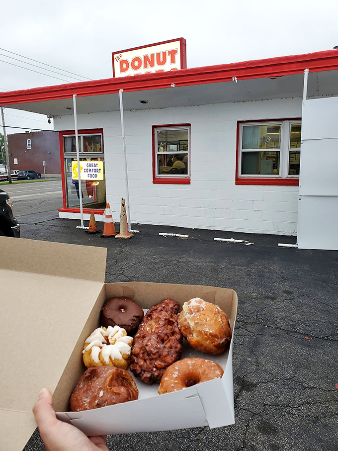 Look at that magnificent box! These hand-crafted beauties make a convincing argument for donuts as an art form.