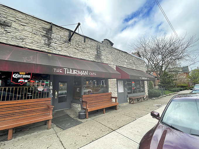 Those wooden benches outside aren't just for sitting &ndash; they're for recovering after tackling a legendary Thurmanator.