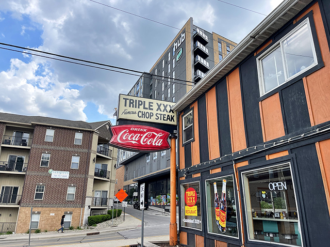 Perched on a hill near Purdue, this landmark serves peanut butter burgers that somehow make perfect sense after the first bite.