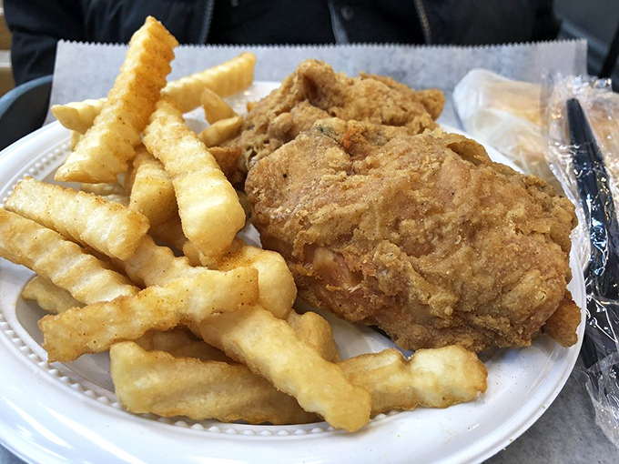 Crinkle-cut fries and perfectly fried chicken thighs&mdash;a combo that's sparked more joy than Marie Kondo could ever hope to achieve. 