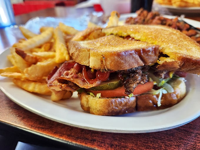 The BLT here isn't reinventing the wheel&mdash;it's reminding you why wheels were such a good idea in the first place. Crispy bacon, fresh veggies, perfect toast.