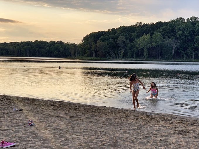 Sunset swims at the beach area transform ordinary family moments into core memories. The water's perfect when the kids say it's "not too cold" but still shriek upon entry.