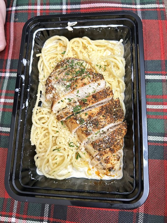 This dish answers the eternal question: "What if alfredo sauce met blackened chicken and they fell madly in love?"