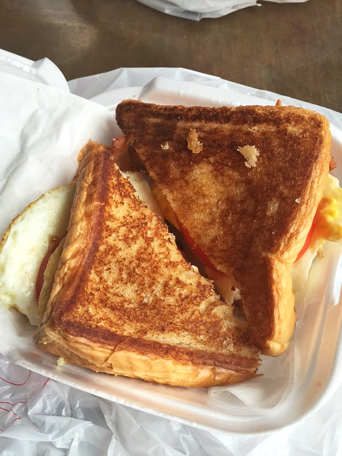 Breakfast sandwiches toasted to the color that scientists have proven triggers immediate salivation. The cheese melts with intention, not by accident.