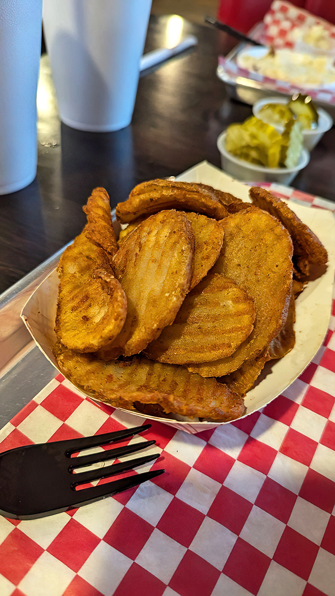 These golden potato discs aren't just side dishes; they're crispy supporting actors deserving of their own spin-off show in the comfort food universe.