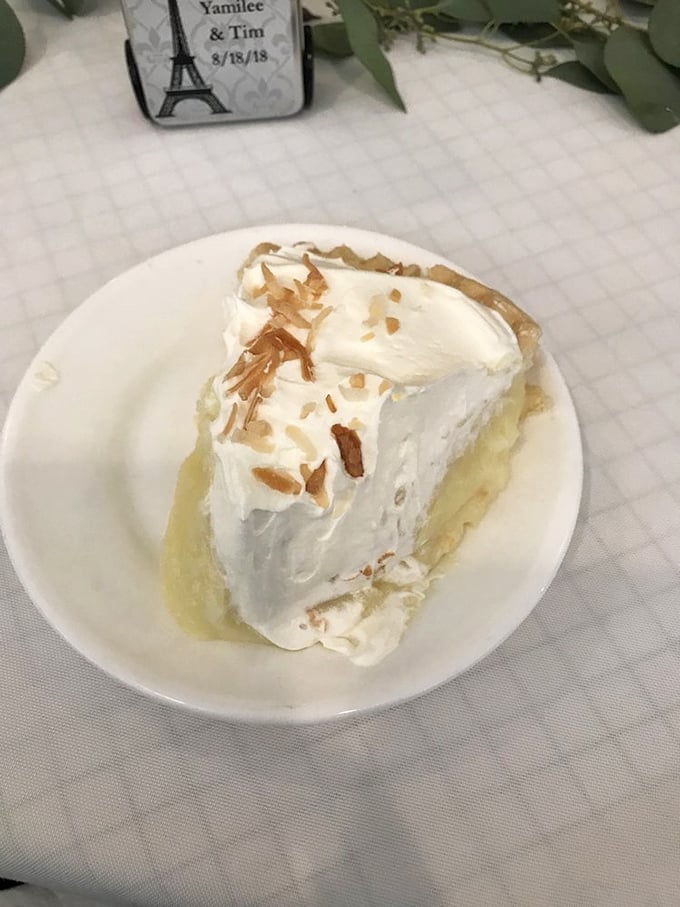 Cloud nine has a new address: this coconut cream pie. Towering meringue topped with toasted coconut flakes creates a dessert worth crossing state lines for.