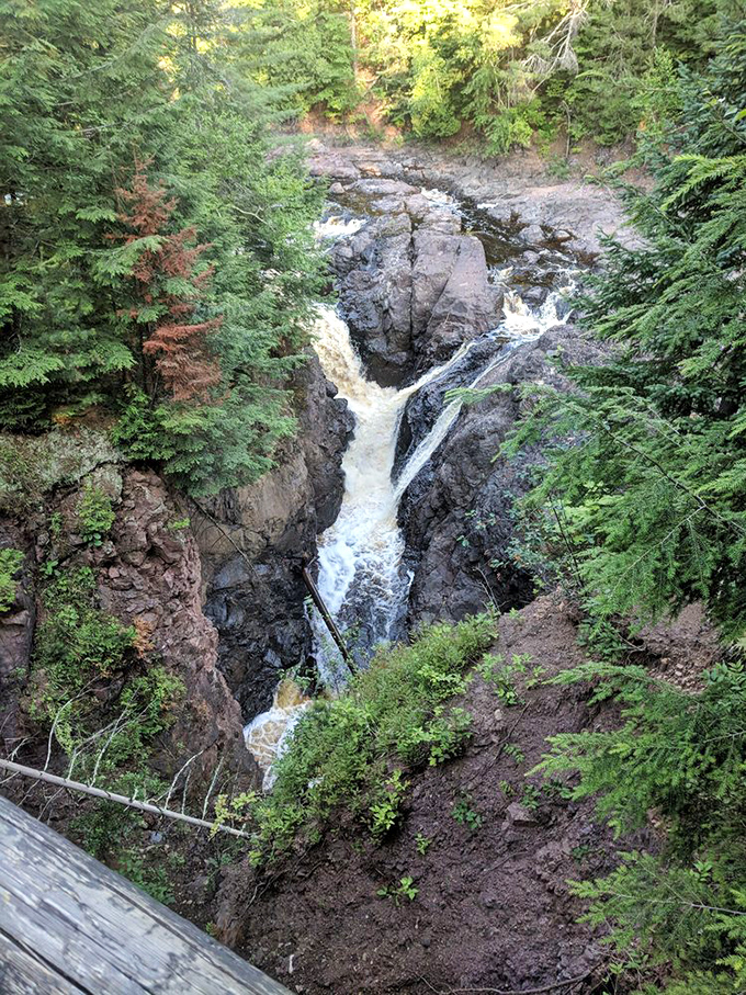 Canyons carved through ancient basalt create nature's perfect waterslide&mdash;though one that's strictly look-but-don't-try unless you fancy becoming geological history.