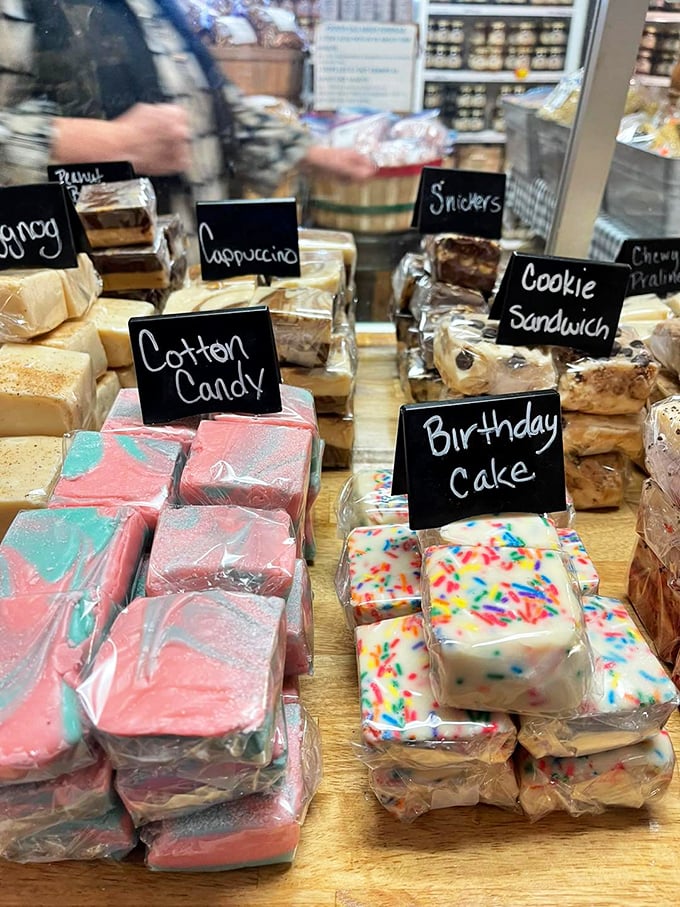 Cotton candy and birthday cake fudge&mdash;proof that childhood joy can be recaptured in adulthood, one sweet square at a time.