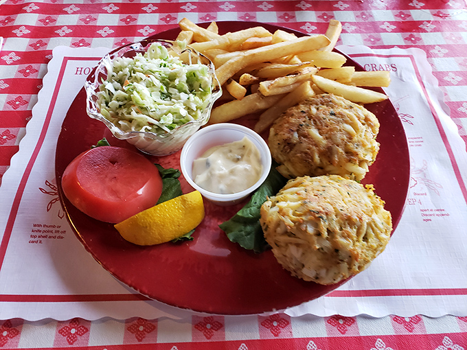 Two crab cakes are always better than one. This plate doesn't need fancy garnishes—when you've got Maryland's finest, why gild the lily?