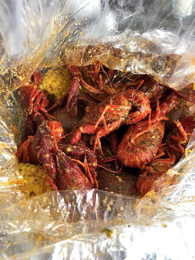 These crimson crawfish look like they've enjoyed a luxurious spice spa before making their final appearance on your table.