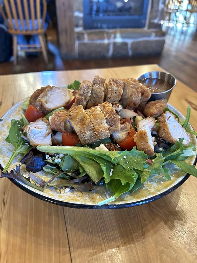 This isn't just a salad&mdash;it's crispy chicken having a garden party with fresh greens and vegetables that actually taste like vegetables.