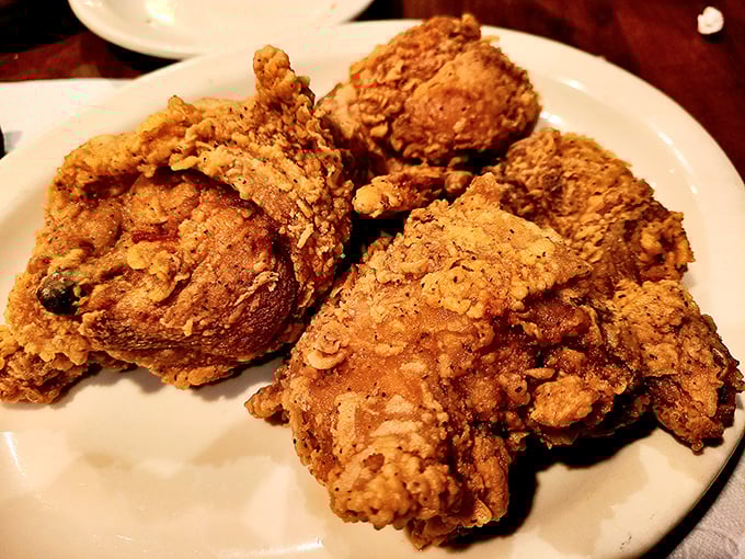 If Michelangelo sculpted fried chicken, it might look like this. The breading-to-meat ratio achieves a harmony that would make Mozart weep.