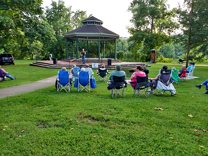 East Muskingum Park's gazebo isn't just a pretty structure &ndash; it's Marietta's community living room where locals gather for summer concerts and lazy Sunday afternoons.
