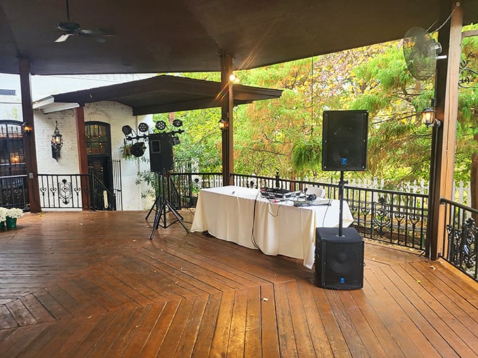 The outdoor event space proves not everything at Lemp is spooky. Though I'd still keep an eye on those speakers&mdash;they might play music nobody turned on.
