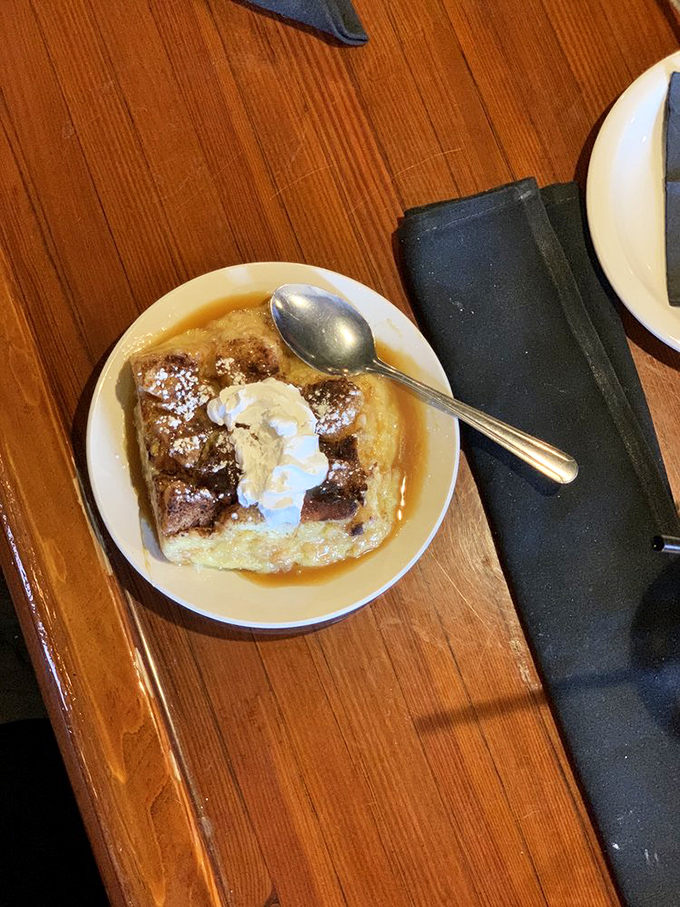 Bread pudding that would make Mary Berry weep tears of joy. The ice cream melting into warm pudding creates a divine sweet symphony.