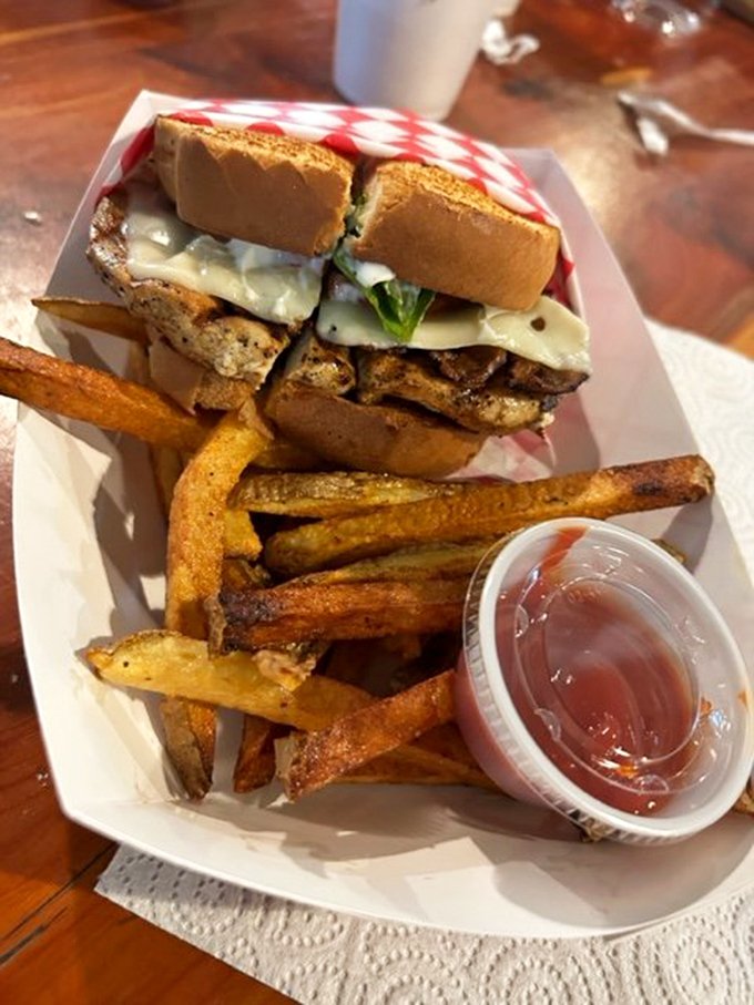 A chicken club that respects tradition &ndash; golden-toasted bread, juicy chicken, and fresh veggies that would make your grandmother nod in approval.