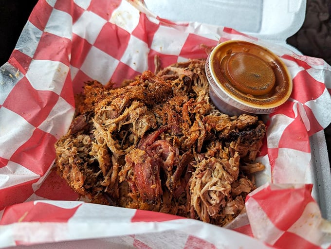 Pulled pork that's been coaxed into tender submission over hours of patient smoking &ndash; a testament to the virtues of taking your time.